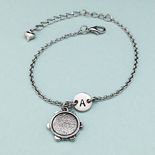 Tambourine charm bracelet, tambourine charm, adjustable bracelet, musical instrument, personalized bracelet, initial, monogram