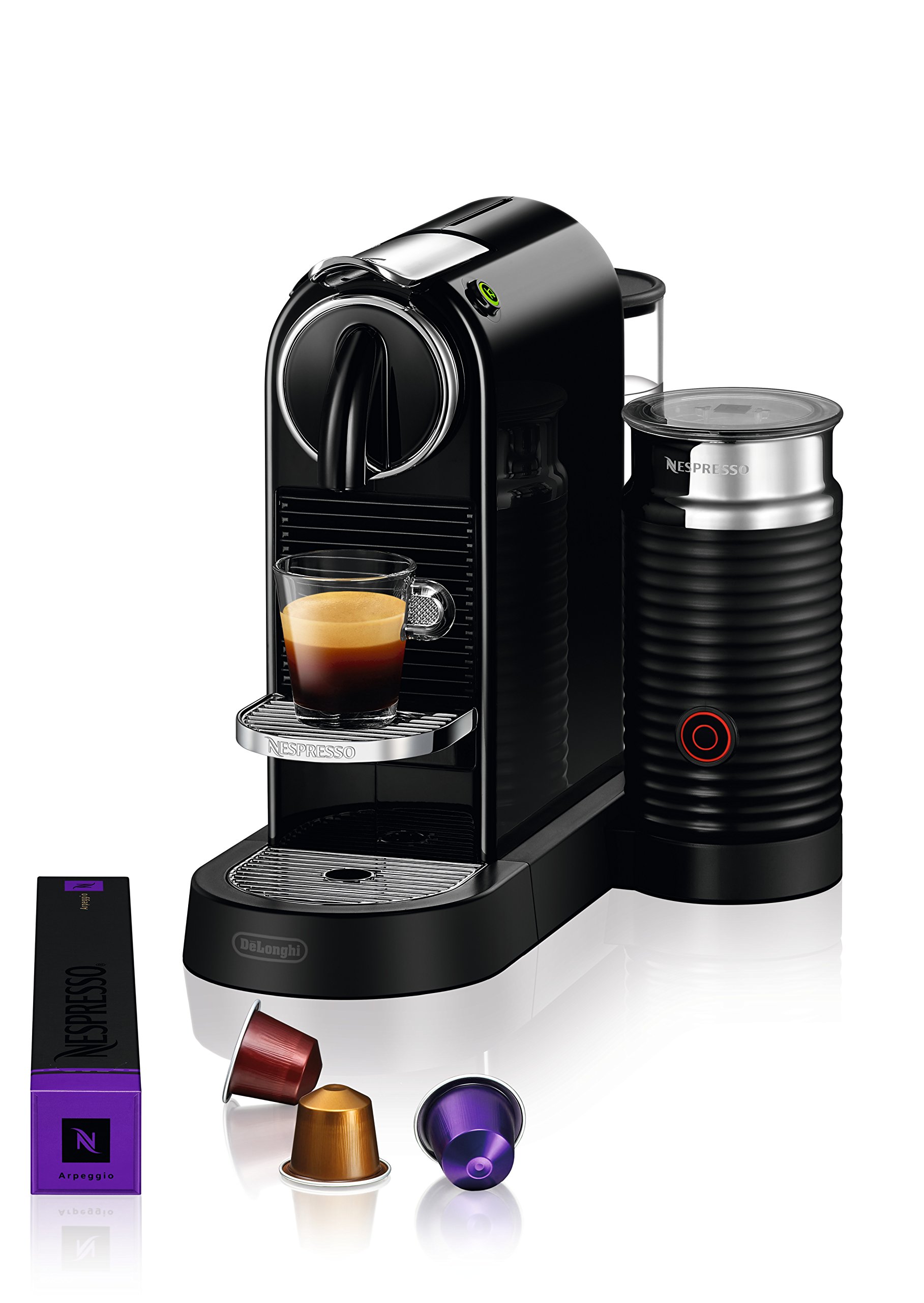 Nespresso CitiZ Coffee and Espresso Machine by De'Longhi with Milk Frother, Black, 9.3 x 14.6 x 10.9 inches