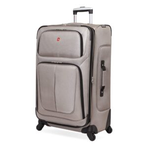 swissgear sion softside expandable luggage, pewter, checked-large 29-inch