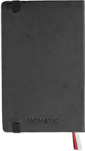 NOMATIC Notebook - Journal For Writing, Business, Office, And Sketchbook - 240 Ruled Pages - Hard Cover Notebook With Perforated Pages, Built-in Pen Holder, And Whiteboard Paper (Black)