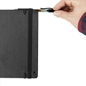 NOMATIC Notebook - Journal For Writing, Business, Office, And Sketchbook - 240 Ruled Pages - Hard Cover Notebook With Perforated Pages, Built-in Pen Holder, And Whiteboard Paper (Black)