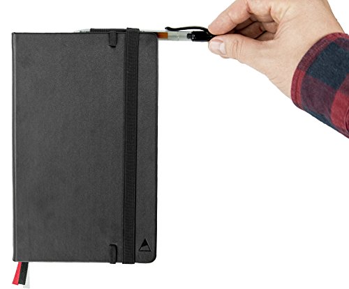 NOMATIC Notebook - Journal For Writing, Business, Office, And Sketchbook - 240 Ruled Pages - Hard Cover Notebook With Perforated Pages, Built-in Pen Holder, And Whiteboard Paper (Black)