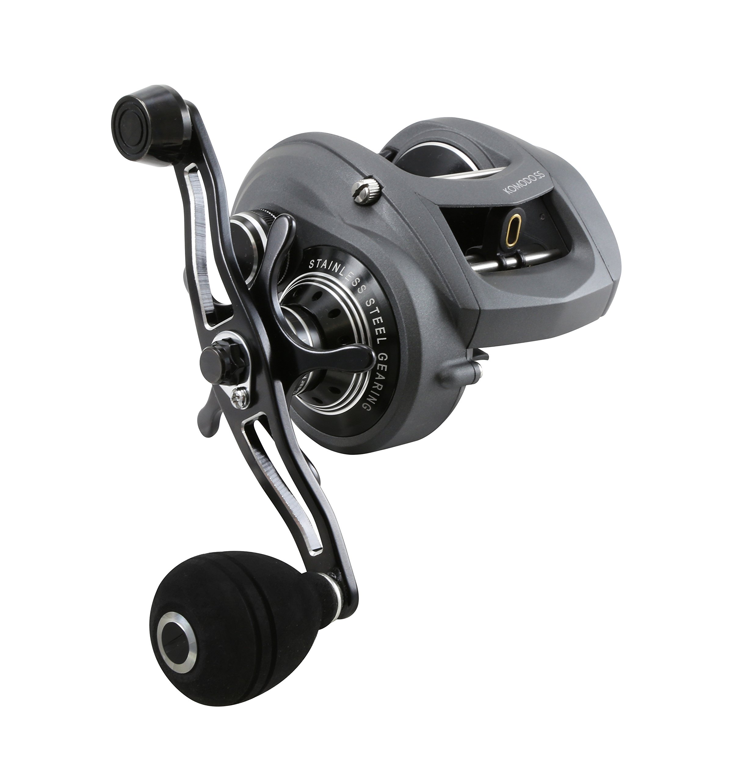 Okuma Komodo SS Large Capacity Low Profile Baitcaster, KDS-364P, 150 yds-20LB, Power Handle , Grey