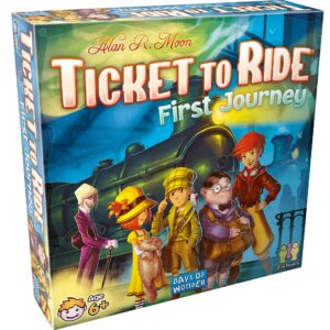 ticket to ride first journey board game - fun and easy for young explorers! train strategy game, family game for kids & adults, ages 6+, 2-4 players, 15-30 min playtime, made by days of wonder