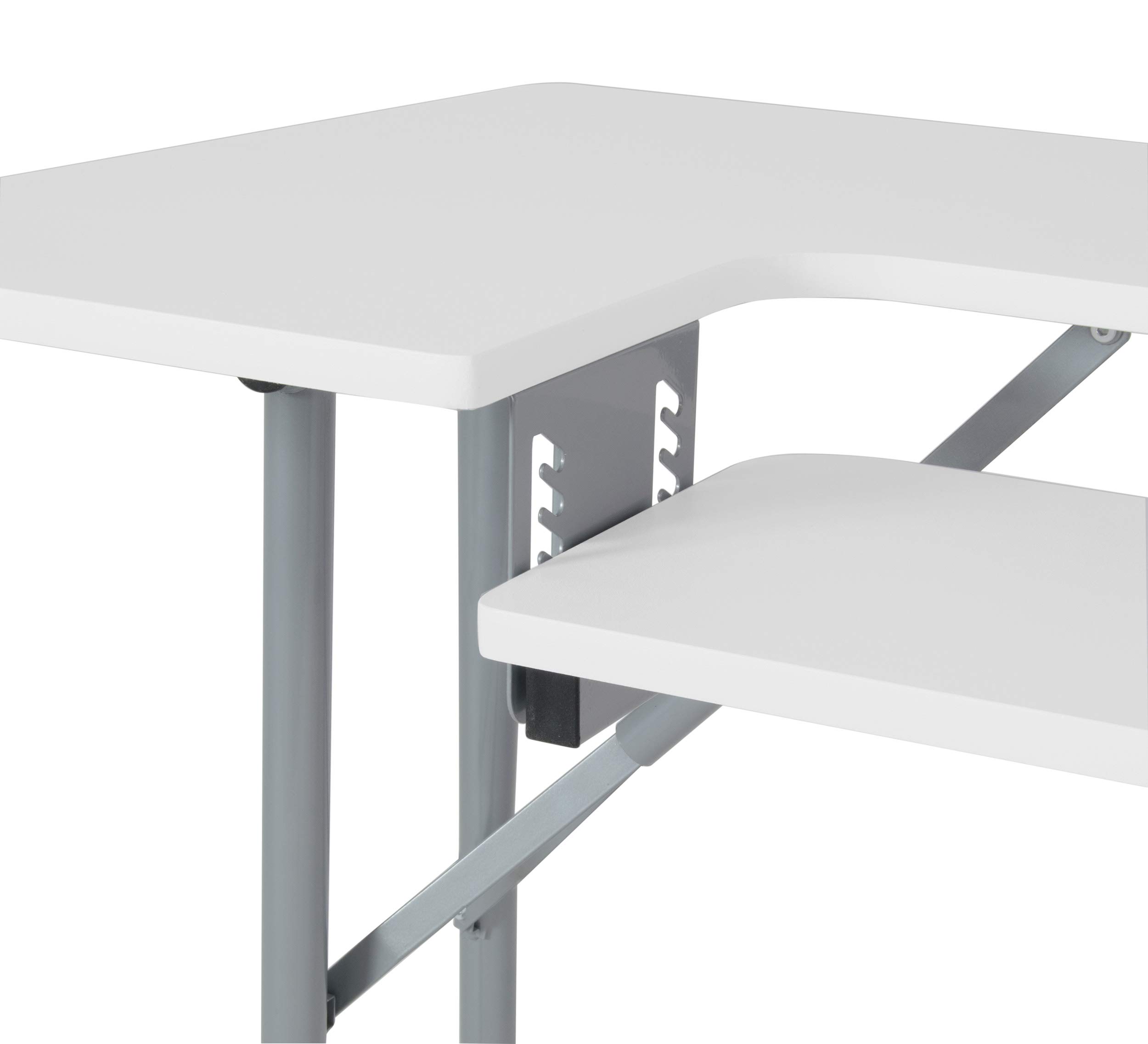 Sew Ready Folding Multipurpose Sewing Table - 47.5" W x 28" D Foldable White Hobby and Sewing Machine Table with Adjustable Shelf - Can Also Be Used as Computer Desk