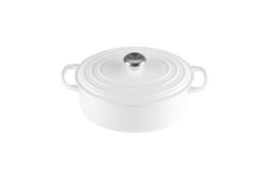 le creuset enameled cast iron signature oval dutch oven, 2.75 qt., white