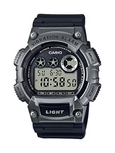 casio men's w-735h-1a3vcf super illuminator digital display quartz black watch