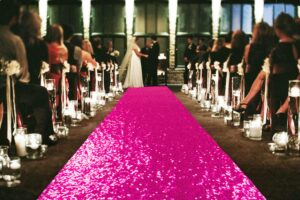 shinybeauty 4ftx15ft-sequin aisle runner-fuchsia sparkly carpet runner for wedding/christmas/thanksgiving decor