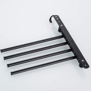 ELLO&ALLO Oil Rubbed Bronze Towel Bars for Bathroom Wall Mounted Swivel Towel Rack Holder with Hooks 4-Arm