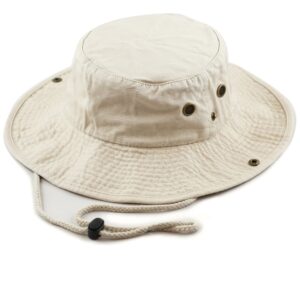 the hat depot 300n1510 wide brim foldable double-sided outdoor boonie bucket hat (l/xl, 2. cotton - putty)