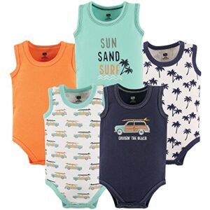 hudson baby baby girls cotton sleeveless bodysuits bodysuit, surf car, 3-6 months us