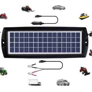 Sunway Solar Car Battery Trickle Charger & Maintainer 12V Solar Panel Power Kit Portable Backup for Car Automotive RV Marine Boat Motorcycle Truck Trailer Tractor Powersports Snowmobile Farm Equipment