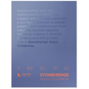 stonehenge aqua white medium weight block, 140lb, coldpress, 15 sheets for wet and dry media (12x16)