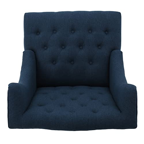 Christopher Knight Home Toddman High-Back Fabric Club Chair, Dark Blue 33.75D x 27.25W x 38.5H in