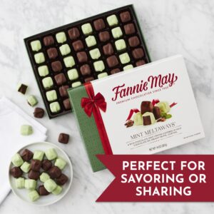 Fannie May, Milk Chocolate Candy, Mint Meltaways, 14 oz Gift Box