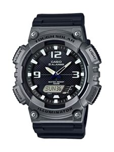 casio men's aq-s810w-1a4vcf tough solar analog display quartz black watch