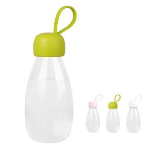 emoi bpa free water bottle, 12oz/360ml cute water bottle with carrying strap, ideal for kids boys girls students women healthy hydration-green