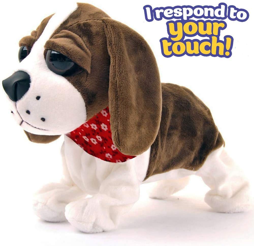 Liberty Imports Interactive Animated Walking Pet Electronic Dog Plush Sound Control Toy Puppy - Barks, Sits, Walks (Dog)