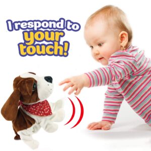 Liberty Imports Interactive Animated Walking Pet Electronic Dog Plush Sound Control Toy Puppy - Barks, Sits, Walks (Dog)