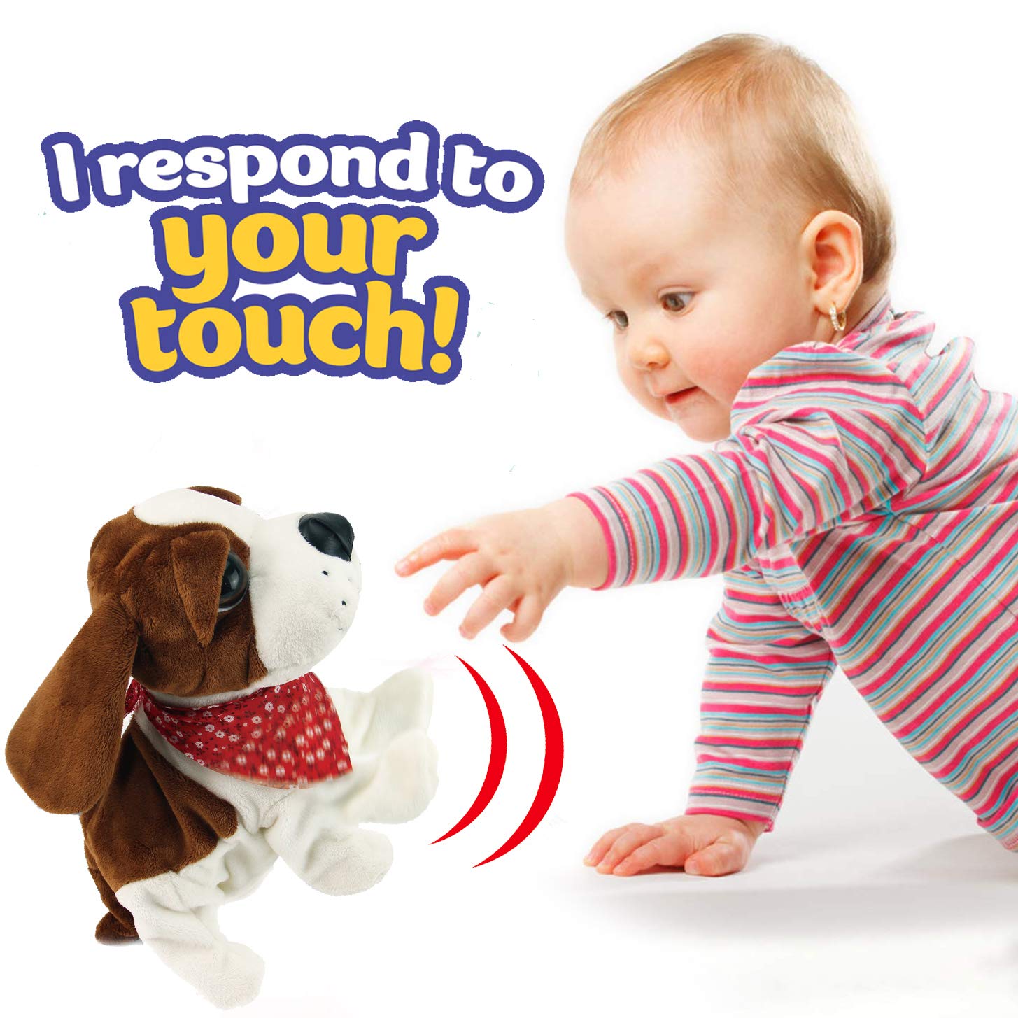 Liberty Imports Interactive Animated Walking Pet Electronic Dog Plush Sound Control Toy Puppy - Barks, Sits, Walks (Dog)