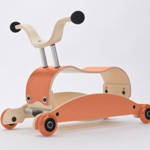 Wishbone Mini-Flip Mix & Match in Orange - Baby Walker That Converts - 3-in-1 Walk, Scoot and Rock