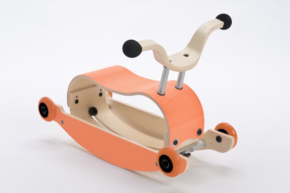 Wishbone Mini-Flip Mix & Match in Orange - Baby Walker That Converts - 3-in-1 Walk, Scoot and Rock