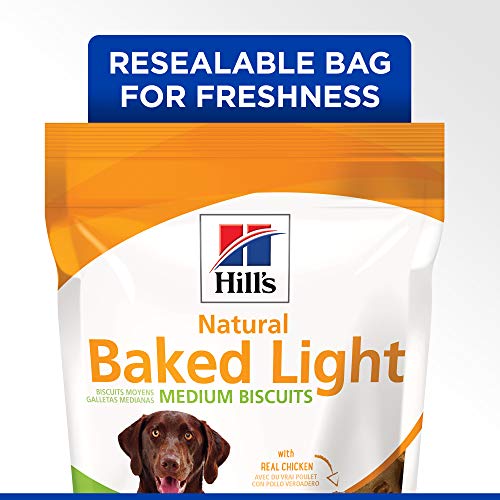 Hill's Natural Baked Light Biscuits, All Life Stages, Great Taste, Dog Treats, Chicken (medium & large breeds), 8 oz Bag