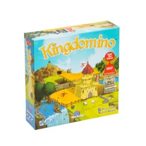 blue orange games kingdomino award winning family strategy board game, 4 players