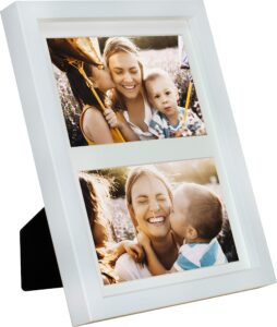 bd art 7x9-inch - 2 openings white collage picture frame with mat for 2 photos 4x6-inch