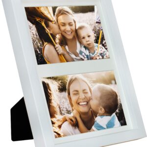 BD ART 7x9-Inch - 2 Openings White Collage Picture Frame with Mat for 2 Photos 4x6-Inch