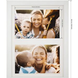 BD ART 7x9-Inch - 2 Openings White Collage Picture Frame with Mat for 2 Photos 4x6-Inch