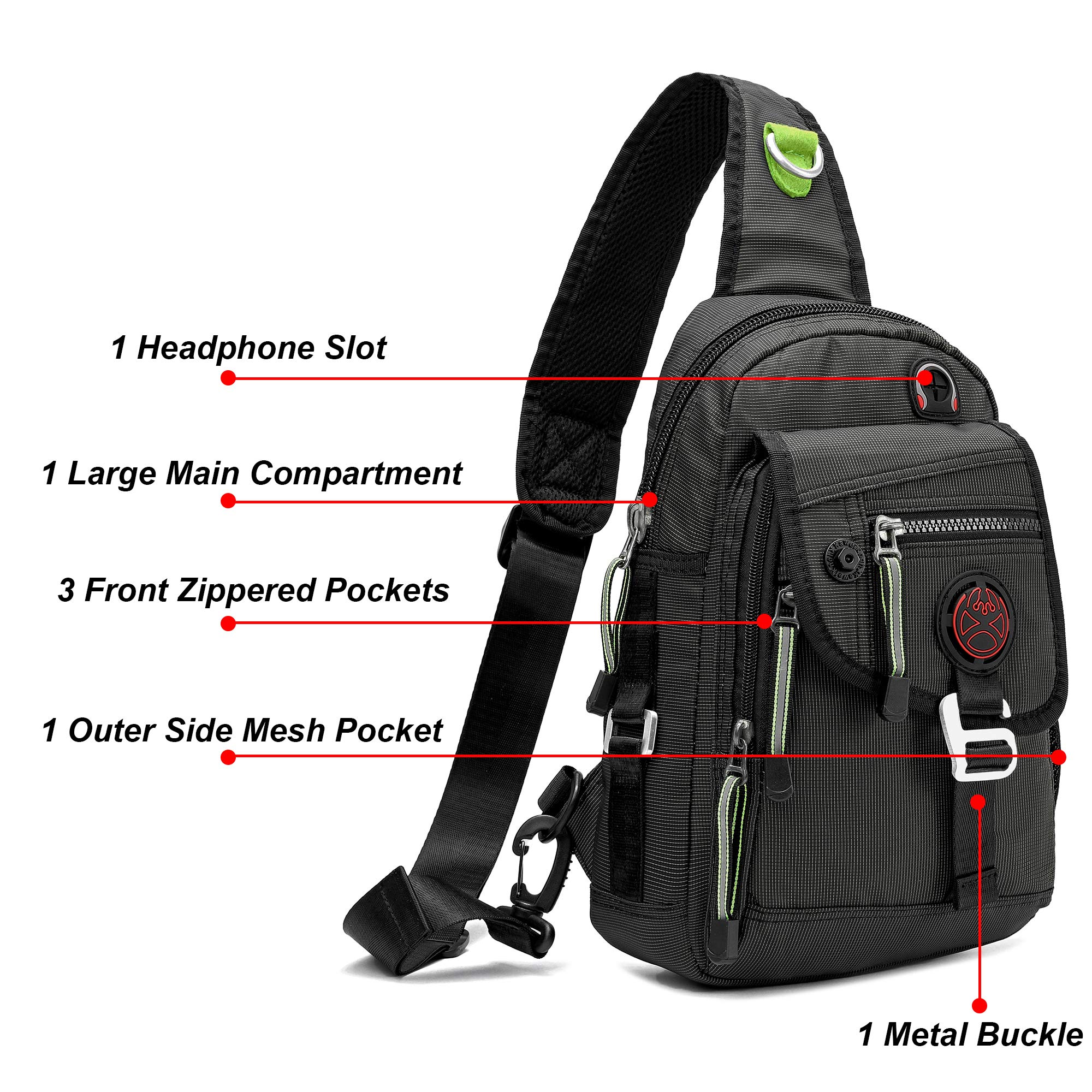 NICGID Sling Bag Chest Shoulder Backpack Crossbody Bags for iPad Tablet Outdoor Hiking Men Women