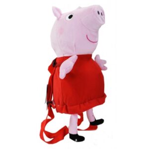 peppa pig plush backpack pink red