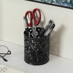 EasyPAG Metal 2-Piece Pen Holder Set Desk Accessories & Workspace Organizers for Classroom, School & Office,Black