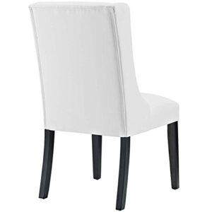 Modway Baronet Modern Tufted Vegan Leather Upholstered Dining Chair in White