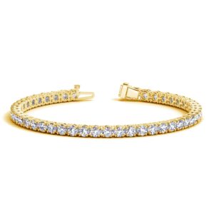 houston diamond district 5 carat classic round diamond tennis bracelet 14k yellow gold value collection