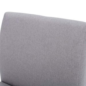 GDFStudio Contemporary Fabric Slipper Accent Chair, Light Gray and Matte Black