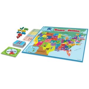 Game of The States with 1970's Original Artwork, by Winning Moves Games USA, Children's Pick Up and Deliver Game, for 2 to 4 Players, Ages 8 and up