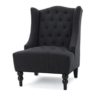 christopher knight home toddman high-back fabric club chair, dark charcoal dimensions: 27.25”d x 33.75”w x 38.50”h