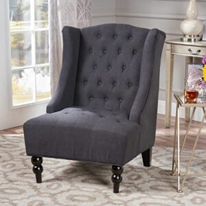 Christopher Knight Home Toddman High-Back Fabric Club Chair, Dark Charcoal Dimensions: 27.25”D x 33.75”W x 38.50”H