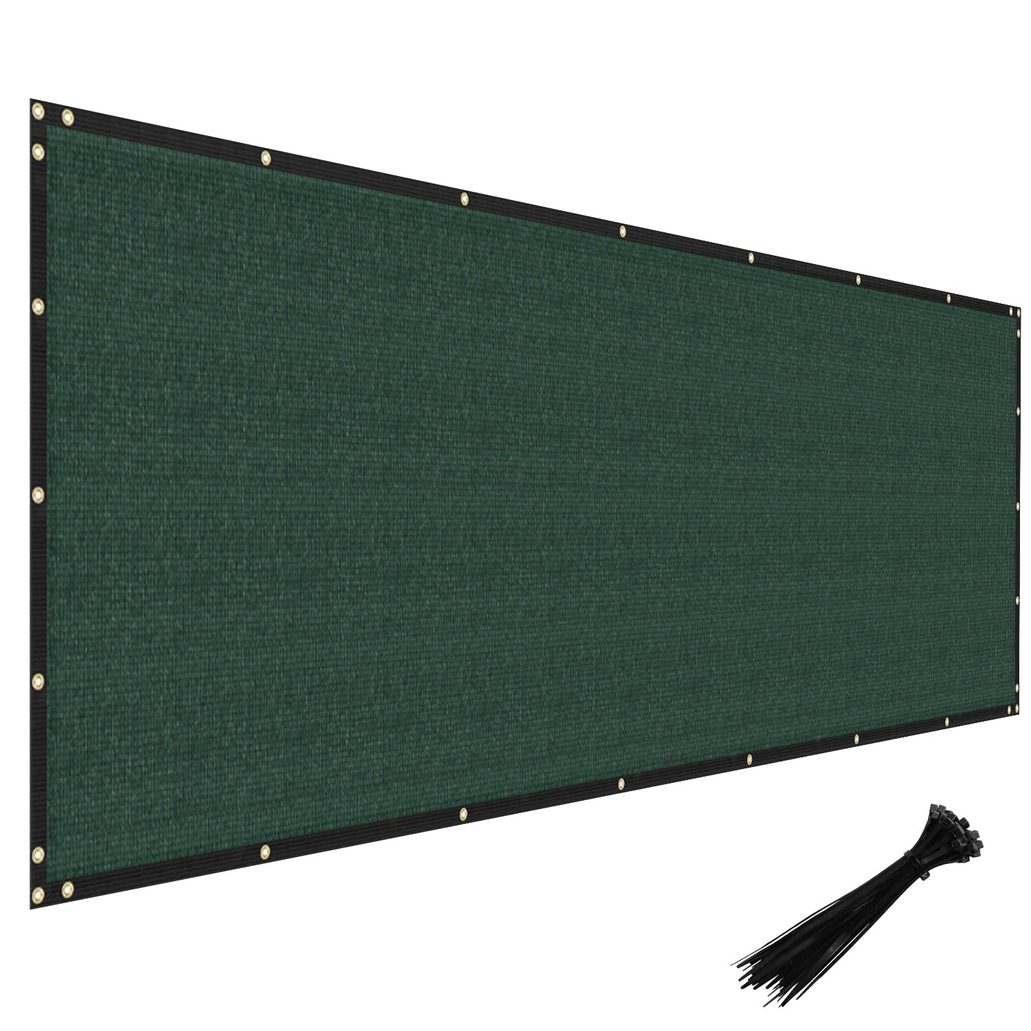 Windscreen4less 4' x 50' Privacy Fence Screen Heavy Duty Windscreen Fencing Cover Windblock Mesh Fabric Shade Cloth with Brass Grommtes for Garden Yard Pool Deck Carport Construction, Green