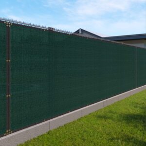 Windscreen4less 4' x 50' Privacy Fence Screen Heavy Duty Windscreen Fencing Cover Windblock Mesh Fabric Shade Cloth with Brass Grommtes for Garden Yard Pool Deck Carport Construction, Green