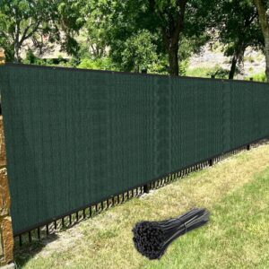 Windscreen4less 4' x 50' Privacy Fence Screen Heavy Duty Windscreen Fencing Cover Windblock Mesh Fabric Shade Cloth with Brass Grommtes for Garden Yard Pool Deck Carport Construction, Green