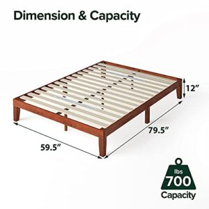 ZINUS Wen Wood Platform Bed Frame / Solid Wood Foundation / Wood Slat Support / No Box Spring Needed / Easy Assembly, Queen