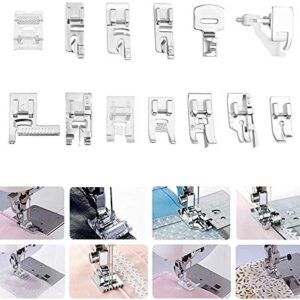 eoocvt 42pcs Domestic Sewing Machine Presser Feet Set for Brother, Babylock, Singer, Janome, Elna, Toyota, New Home, Simplicity, Necchi, Kenmore, and White Low Shank Sewing Machines