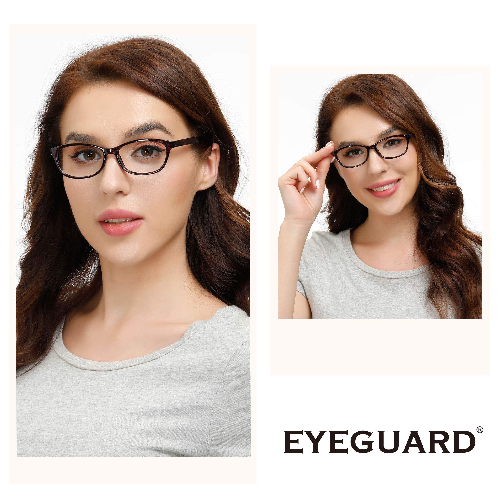 EYEGUARD High Magnification Power 2 Pairs Spring Hinge Reading Glasses Ultra Clear Women Readers(+4.50+5.00 +5.50+6.00)