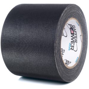 gaffer power real professional premium grade gaffer tape 4 inch x 30 yards, black- made in the usa - heavy duty gaffers tape - non-reflective - multipurpose - better than duct tape!