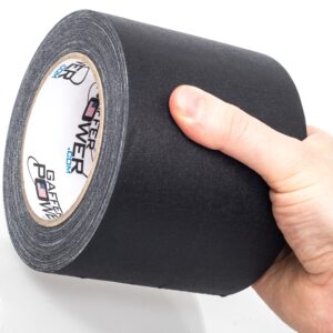 Gaffer Power Real Professional Premium Grade Gaffer Tape 4 Inch X 30 Yards, Black- Made in The USA - Heavy Duty Gaffers Tape - Non-Reflective - Multipurpose - Better Than Duct Tape!