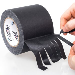 Gaffer Power Real Professional Premium Grade Gaffer Tape 4 Inch X 30 Yards, Black- Made in The USA - Heavy Duty Gaffers Tape - Non-Reflective - Multipurpose - Better Than Duct Tape!