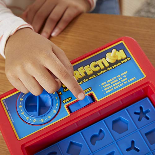 Hasbro Gaming Perfection Game for Preschoolers and Kids Ages 5 and Up, Popping Shapes and Pieces, Preschool Board Games for 1 or More Players